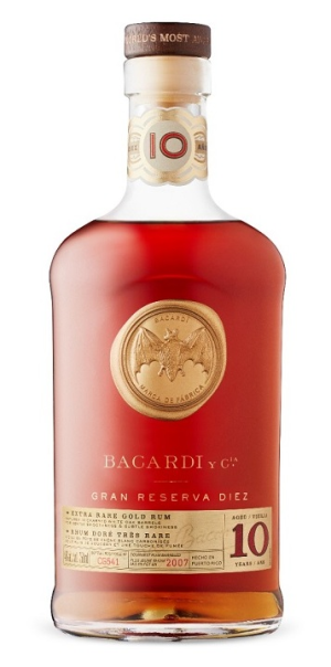 Bacardi Aged Rum Extra Rare Gold Gran Reserva Diez 10 Year 80 750 ML ...