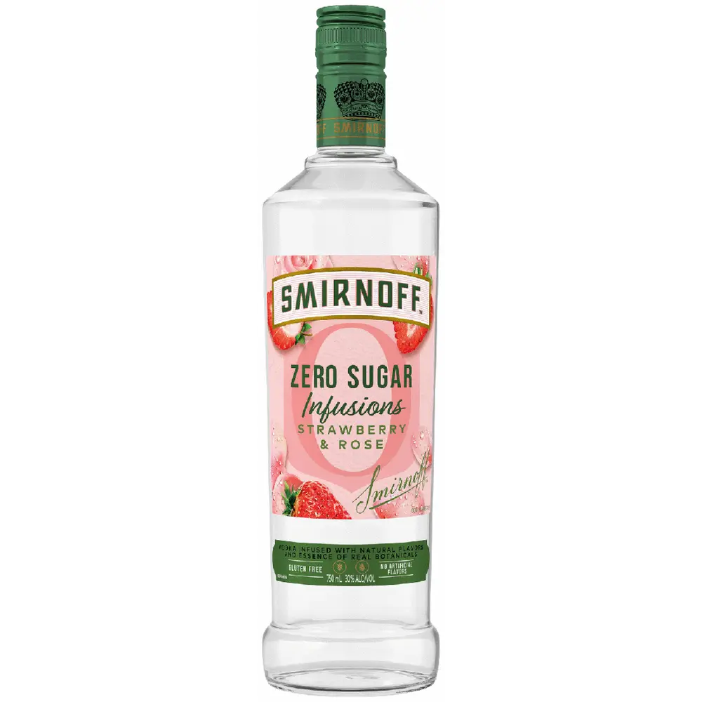 Smirnoff Strawberry & Rose Vodka - Zero Sugar Infusions 750ML ...